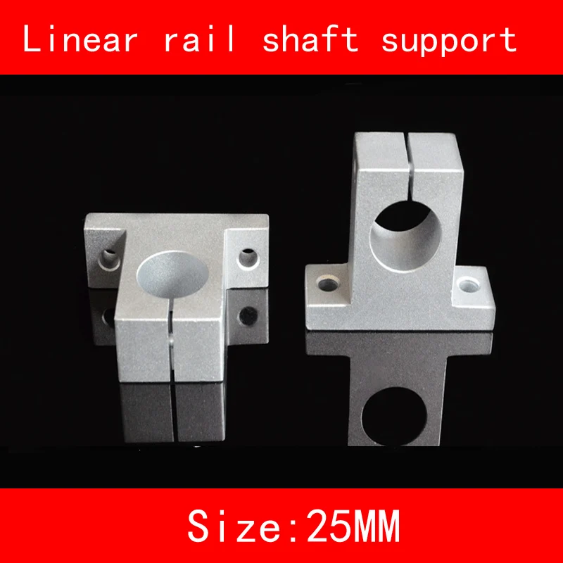 2pcs SK25 25mm Aluminum Linear Rail Shaft Guide Support Bearing SH25A ...