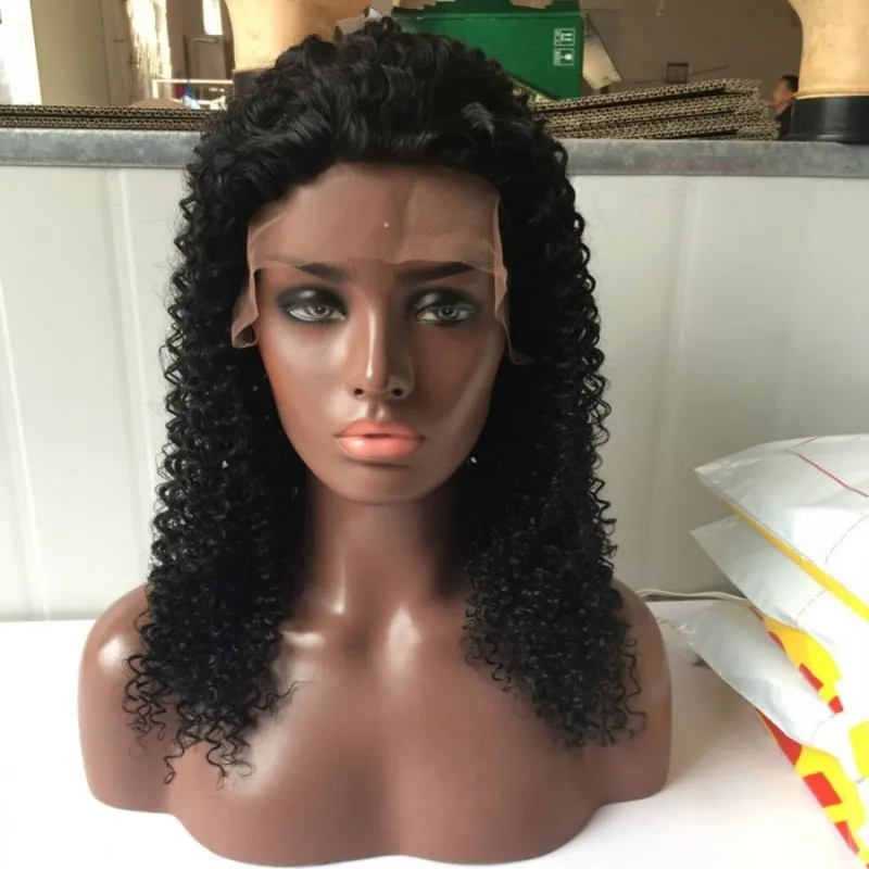 7a Glueless Kinky Curly Wig Full Front Lace Human Hair Wig Kinky Curly