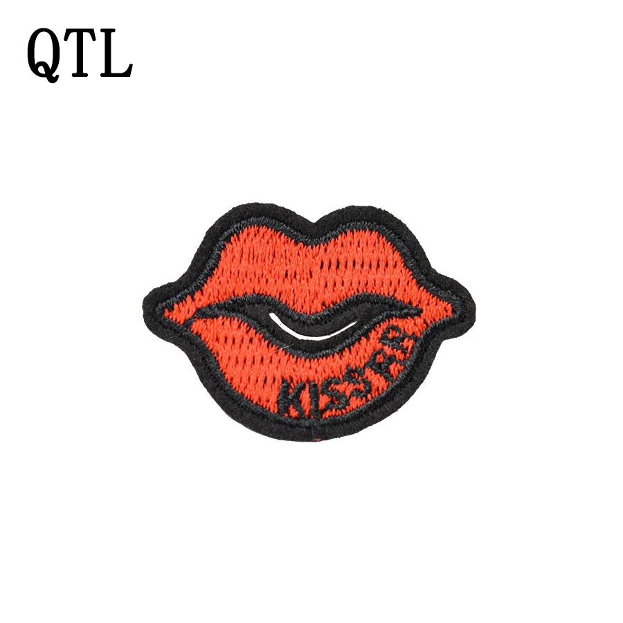 Diy kiss patches for clothing iron embroidered patch applique iron on patches sewing accessories ...