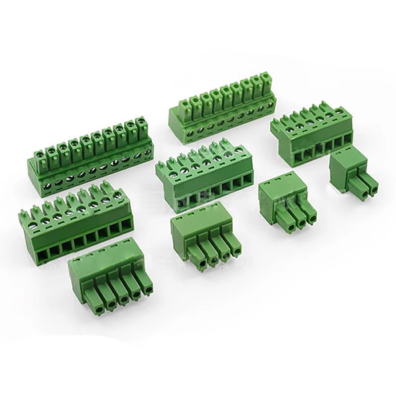 Bloco de terminais pcb plug in, 100 peças, série 3.81mm 15edg 2/3/4/5/6 ...