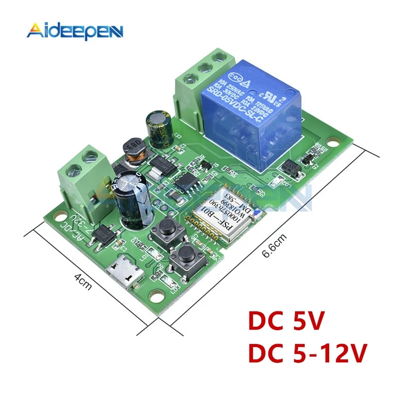 DC 5V 12V 10A Wireless WiFi Smart Switch Relay Module With Self lock ...