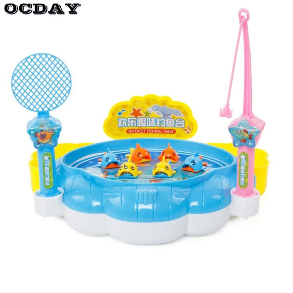 OCDAY Electric Magnetic Fishing Set Fishing Rod Boat Toy Set for ...