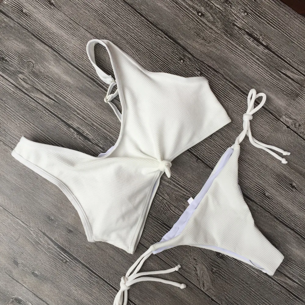 Sexy Low Waist 2018 Bikini Set Solid Swimwear Tight Bikinis Women Beach