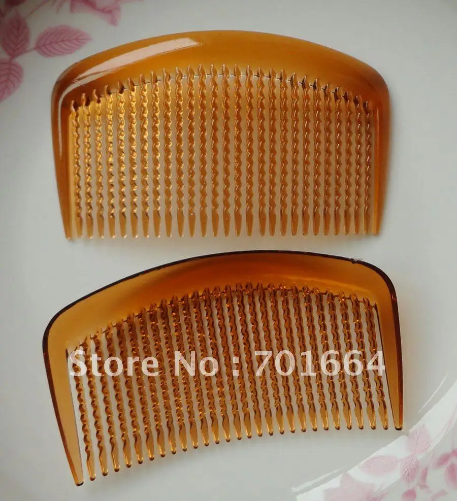 10PCS 5.0cm*9.0cm 29teeth Medium Size Clear Coffee plain Plastic Combs ...
