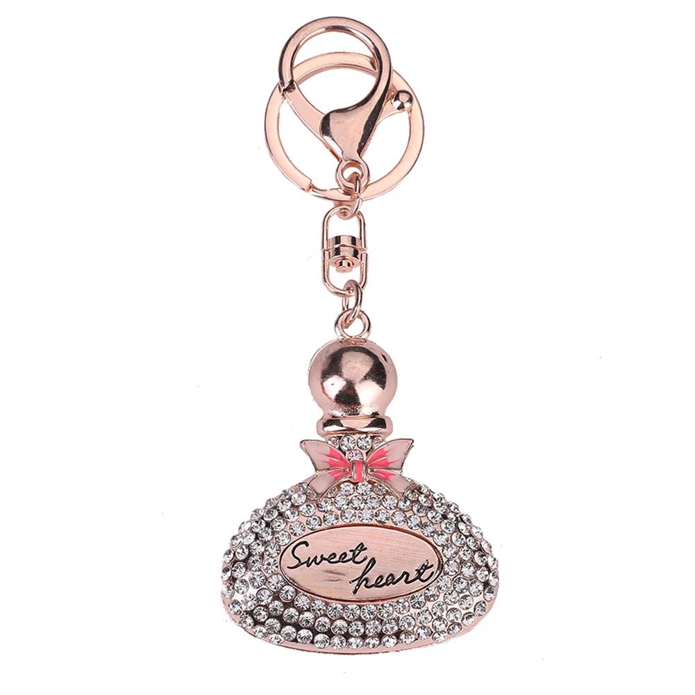 Trendy Perfume Crystal Bottle Keychain Car Keys Holder Handbag ...