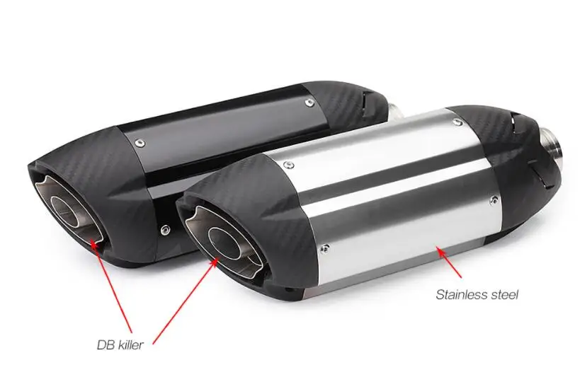 36 51mm 범용 오토바이 배기 머플러 파이프 먼지 구덩이 자전거 스쿠터 Mivv 요시무라 혼다 R1 R3 Fz6 Nmax Mt07 Db 킬러 바이크 범용 머플러 파이프