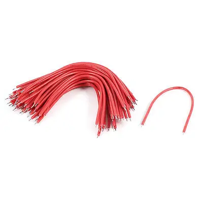 50 x Red PCB Dual End Solder Type Jumper Wire 10cm for Solderless ...