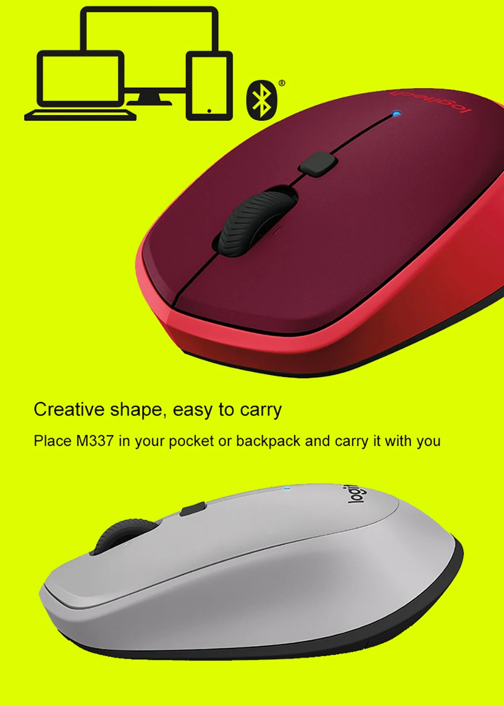 ph&co | PC Depot. LOGITECH M336 WIRELESS BLUETOOTH MOUSE RED