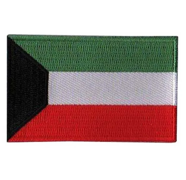 Kuwait Flag Embroidery Patches Flat Broder with Iron On Backing free ...
