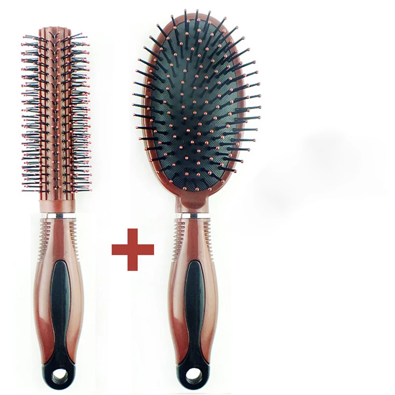 1 Pcs Portable Round Balloon Comb and 1 Pcs Roll Round Comb Brush Hair ...