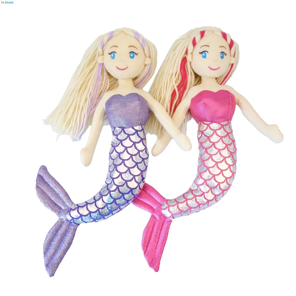 מוצר - brand plush mermaid dolls with Curved tail toys for girl super ...