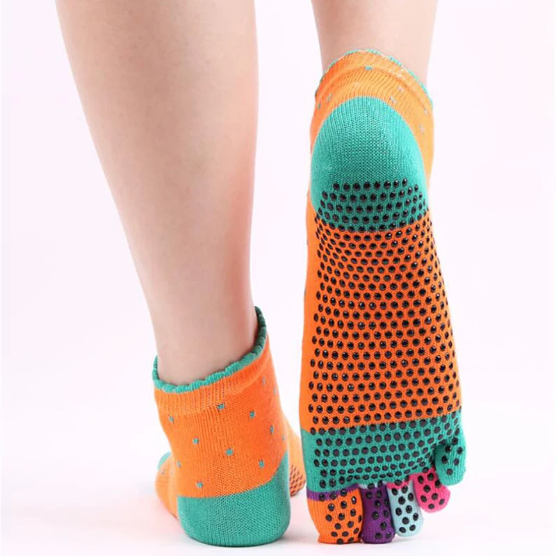 Funny Cartoon Women cotton Socks Indoor Five toes Antiskid Pilates ...