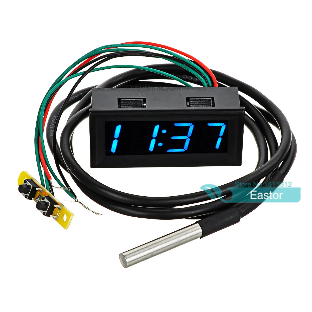 Blue 0.56 Digital DC 0 30V 12V/24V Voltmeter Thermometer Clock 3in1 ...
