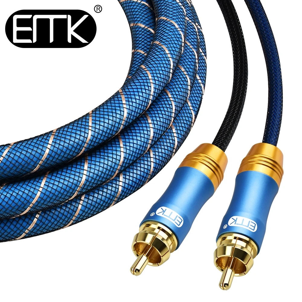 EMK RCA Stereo Cable/Cord Top Grade Dual 2 RCA Male to 2RCA Male Audio ...
