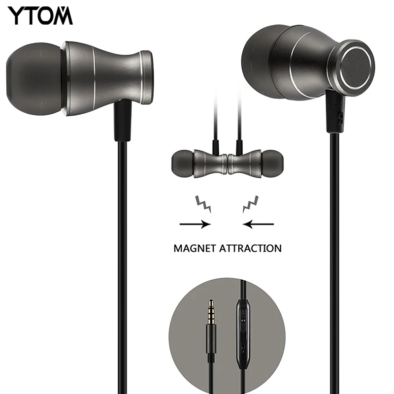 Bass Magnetic In Ear Earphone Headset In line Control Clarity Stereo ...