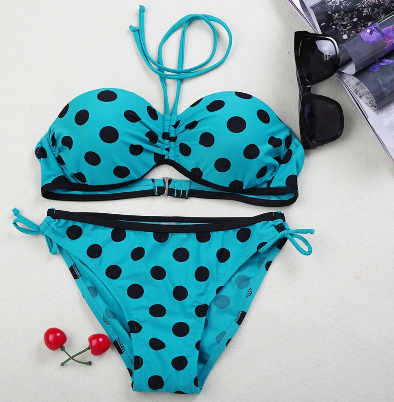 Itfabs Brand Dot Vintage Swimsuit Sexy Low Waist Bikinis Set Swimsuit