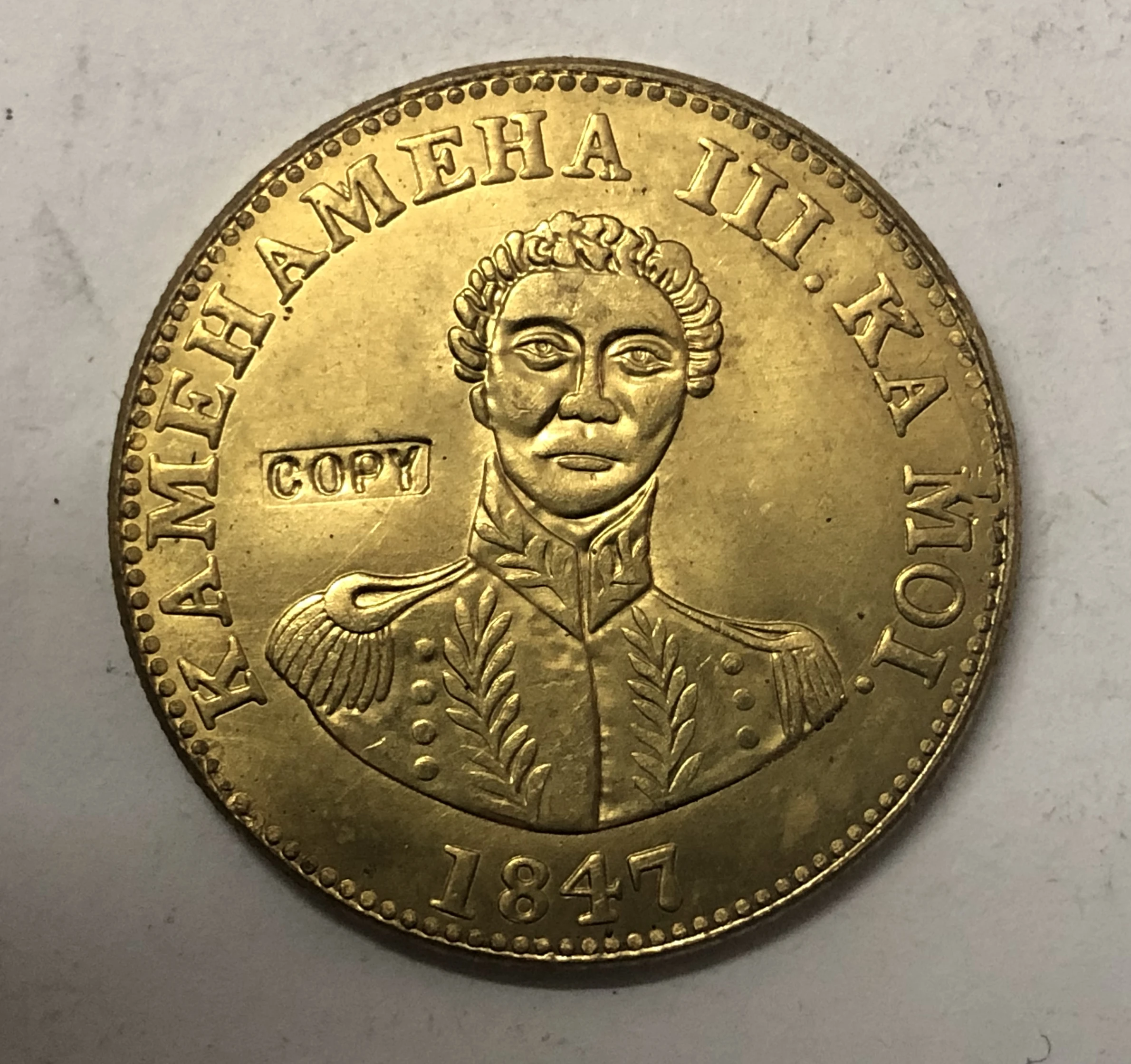 1847 Havaí 1 Cento-kamehameha Iii Cópia Exata Moeda - Moedas Sem Valor ...