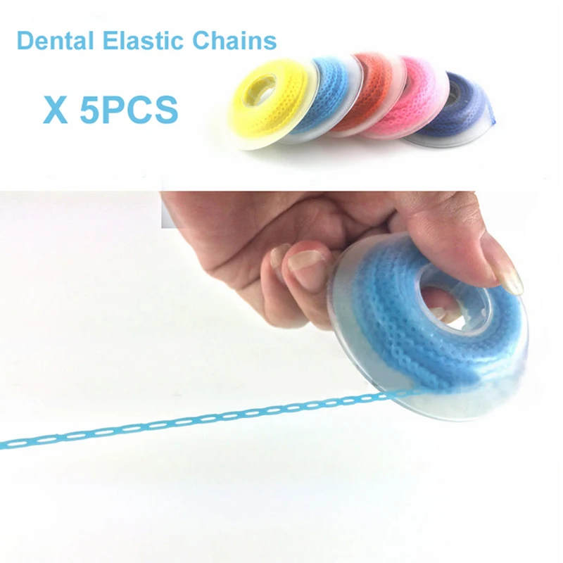 5Pcs-High-Strength-Color-Dental-Orthodontics-Elastic-Ultra-Power-Chains ...