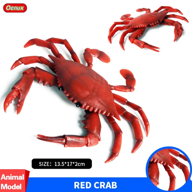 Oenux Simulation Sea Life Marine Animals Crab Model Action Figure ...