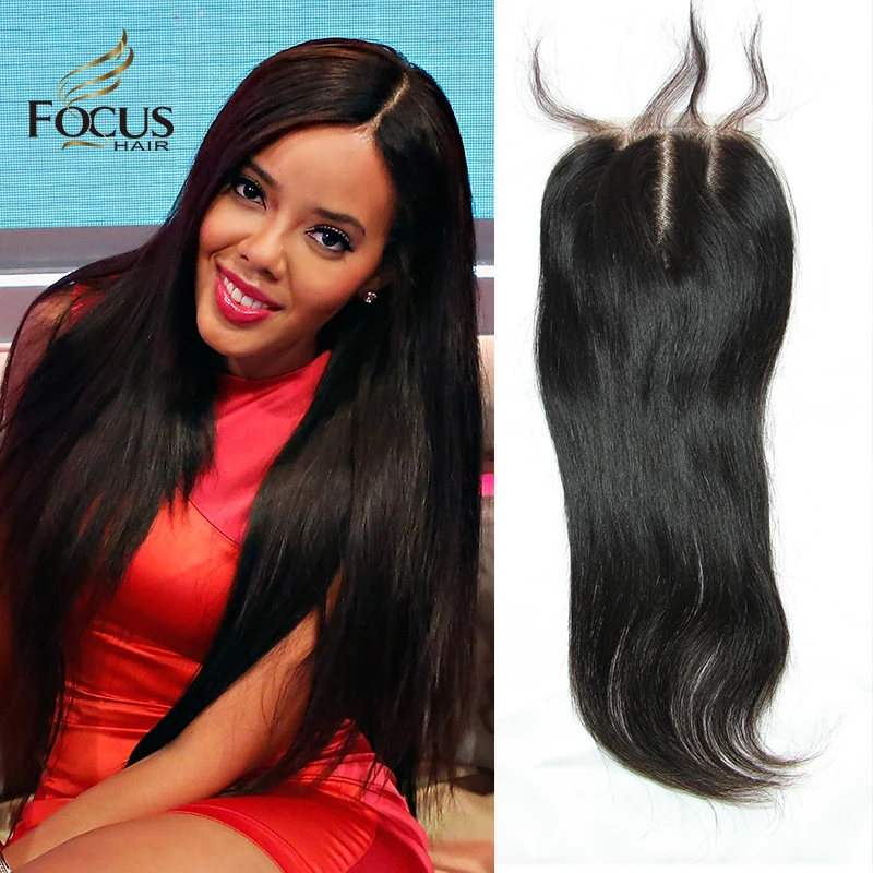 7A Malaysian Lace Closure Straight Bleached Knots 4x4 Free Part Middle ...
