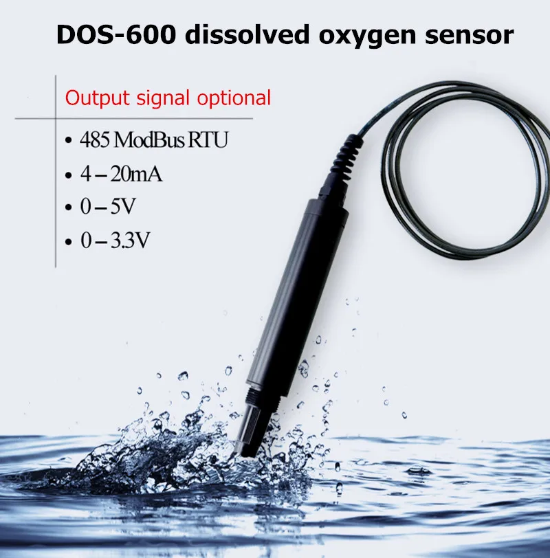 Dos-600 Dissolved Oxygen Sensor Oxygen Electrode Do Content Transmitter Rs485 Modbus 4-20ma 0-5v ...
