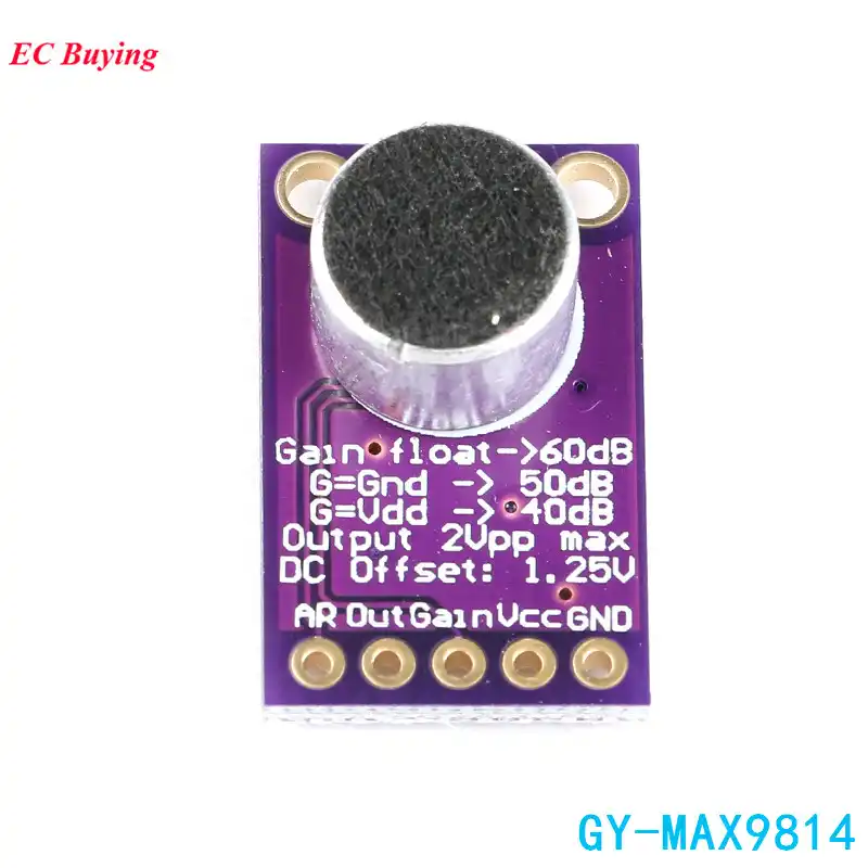 MAX9814 Electret Microphone Amplifier Board Module MIC Auto Gain Max ...