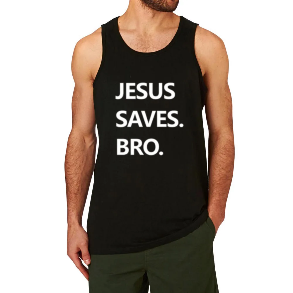 Mens Jesus Saves Bro Christian Fitness Workout Tank Tops Men In Tank