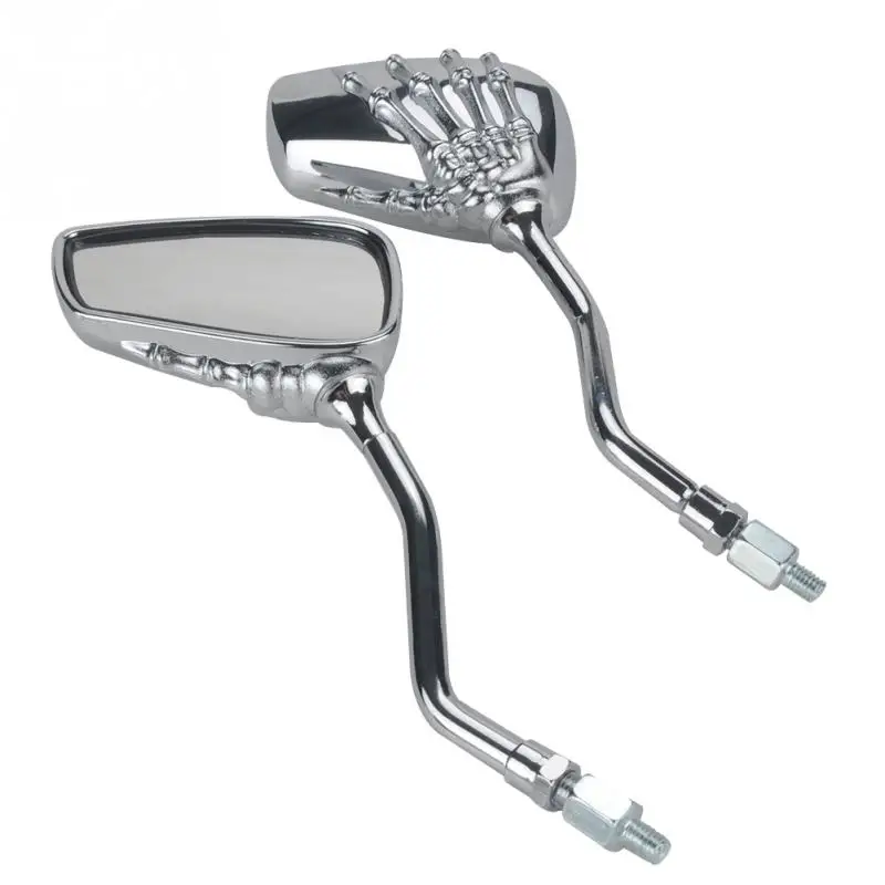 Universal Motorcycle Mirror Chrome Metal Motorcycle Scooter Atv Skull
