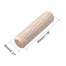 UXCELL 50pcs 8x30mm 8x60mm 8x80mm 10x40mm 10x50mm Beech Wooden Dowel ...