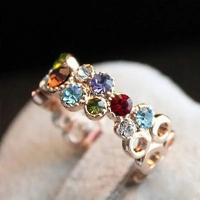 Aliexpress.com : Buy 1 pc Colorful Crystal Ring for Women Elegant Style ...