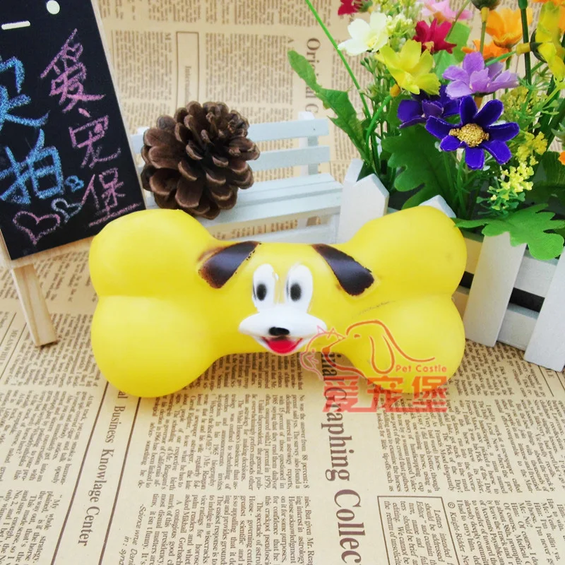 1pc Pet Dog Puppy Chew Toys smile face Rubber Bone Play For Teeth ...