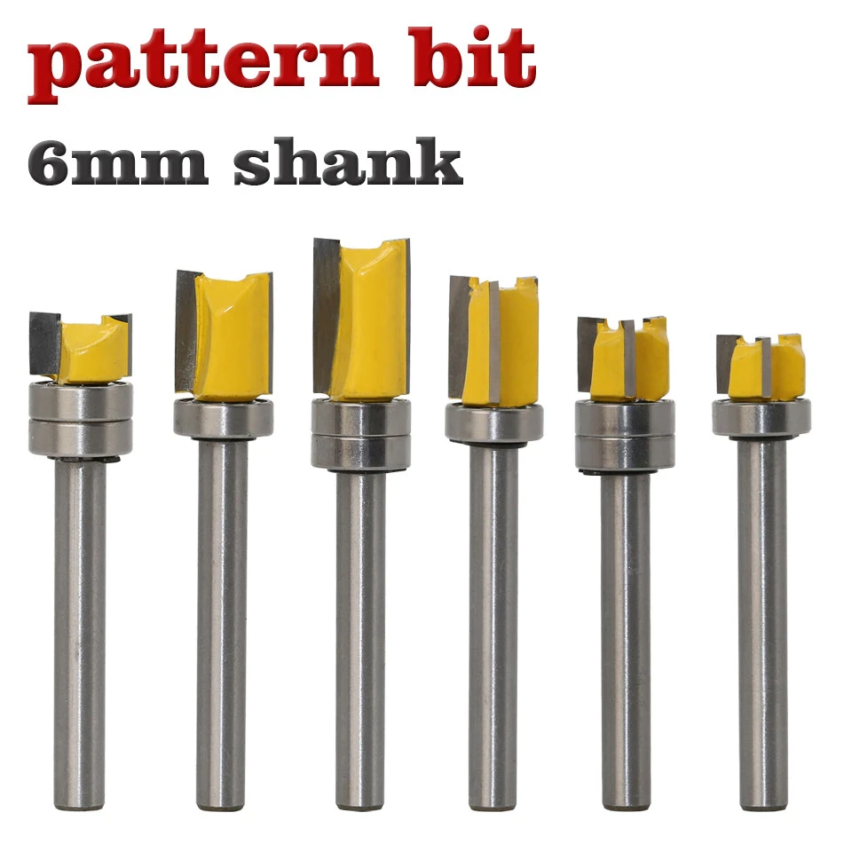 1pc Bearing Flush Trim Router Bit For Wood 6mm Shank Straight Bit ...