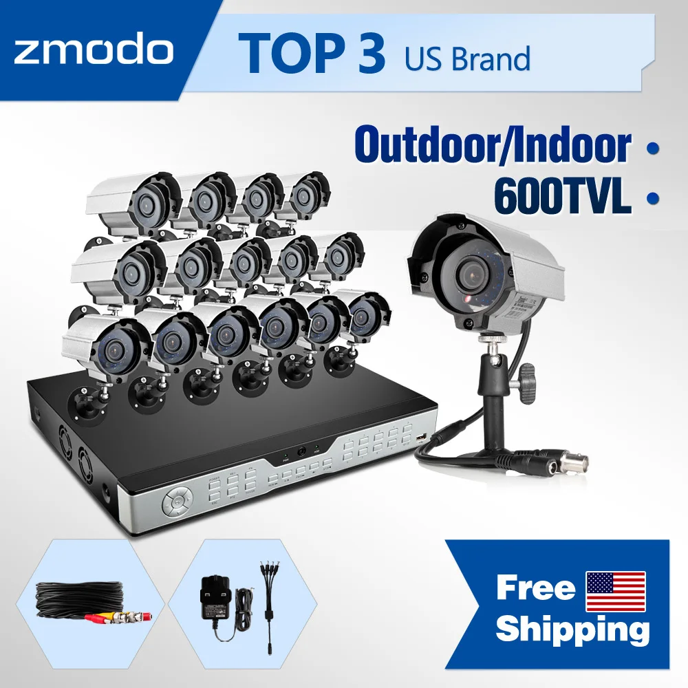 Zmodo 16CH DVR CCTV KITS security system & 16 600TVL IR Night Vision ...