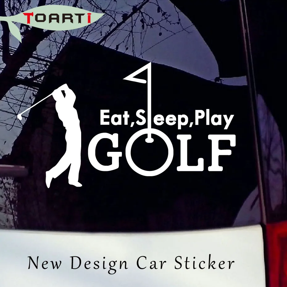 17.8*10.4CM Eat Sleep Golf Summer Golfing Sports Golfer Vinyl Car ...
