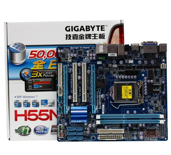GA H55M D2H (rev.1.4) H55 DDR3 integrated all solid motherboard, VGA ...