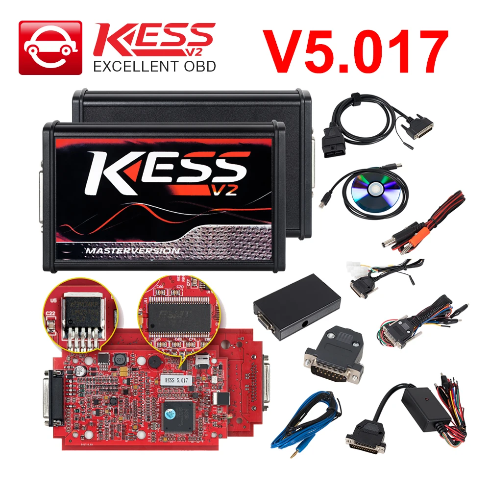 KESS V2 V5.017 V2.23 ECU Chip Tuning EU Master Online No Tokens RED ...