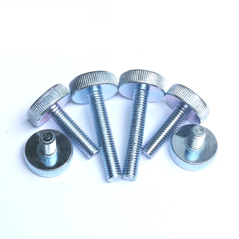 M3 M4 Knurled Thumb Screw GB835 Flat Head Adjust Screws Carbon steel ...