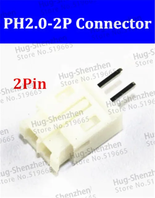 500pcs/lots PH2.0 2P connector,2.0mm electrical connector kit(plug ...