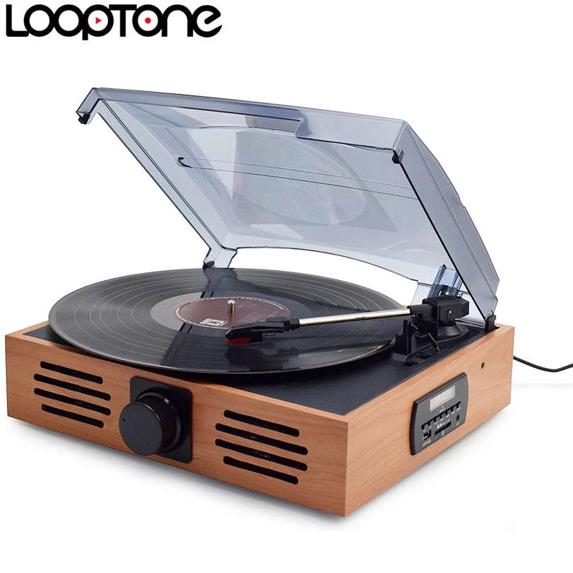 LoopTone 33/45/78 Speed USB Turntable Players Vinyl LP Record Player w ...