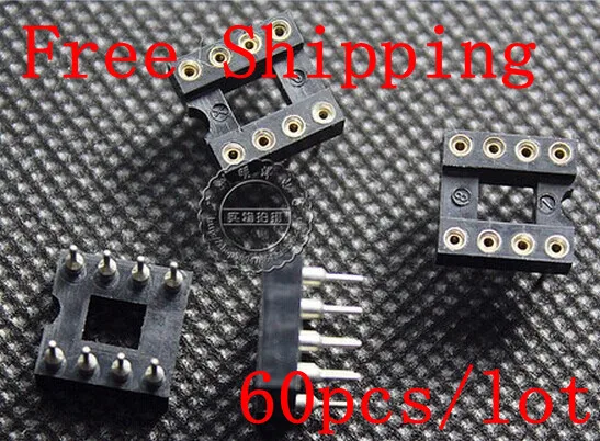60 PCS DIP 8 Round IC SOCKET 8 PIN 8PIN 8P Round Hole DIP IC Sockets Adaptor Solder Type,Gold ...