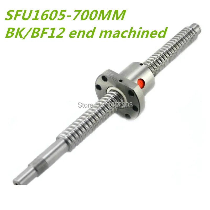 BallScrew 1605 SFU1605 L=700mm Rolled Ball screw with single Ballnut ...