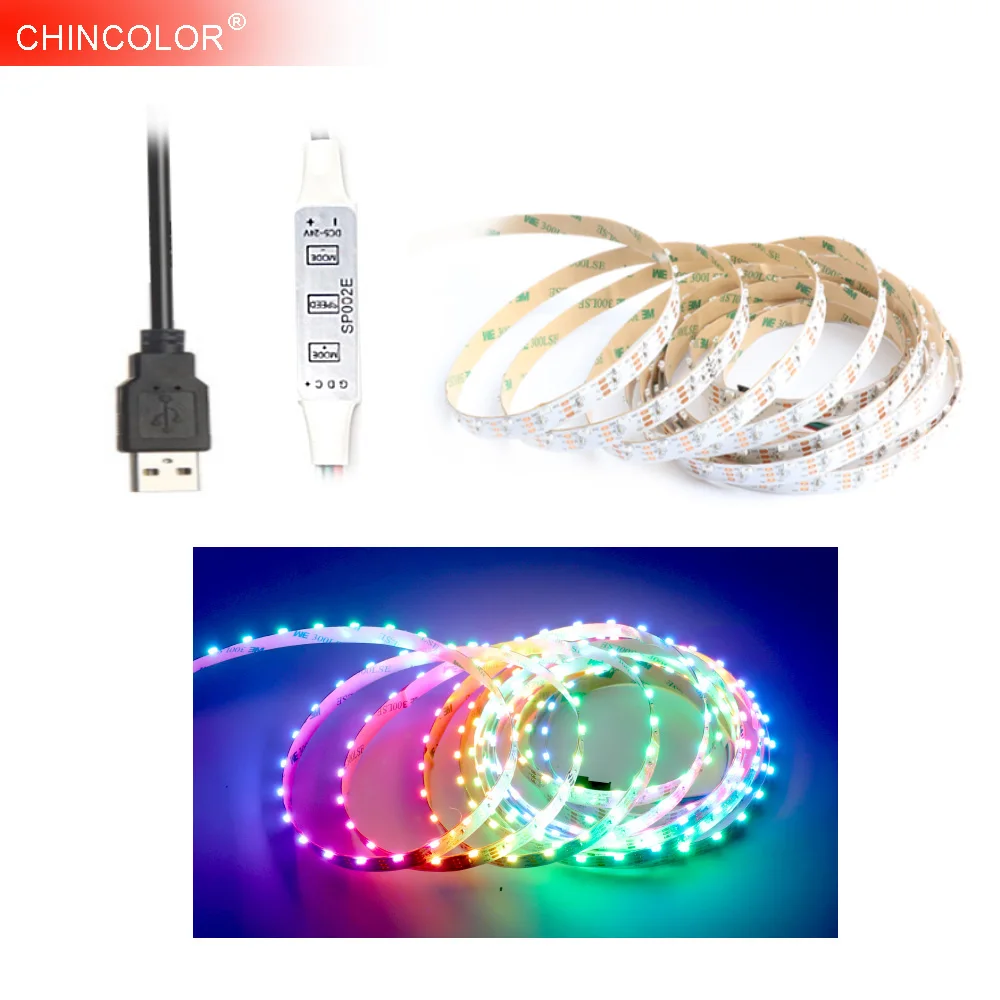 Full Color SK6812 Light Strip With USB Controller WS2812B IC Led Strip ...