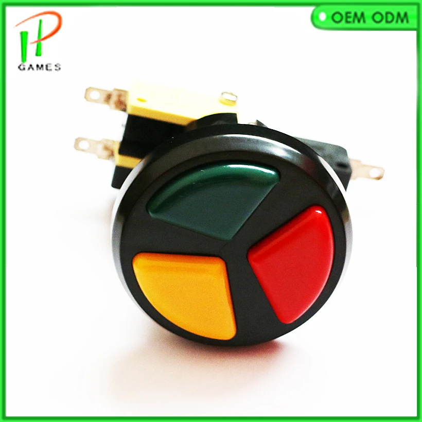 2 Pcs Triple Color Arcade Button 3 In 1 Push Buttons Build In ...