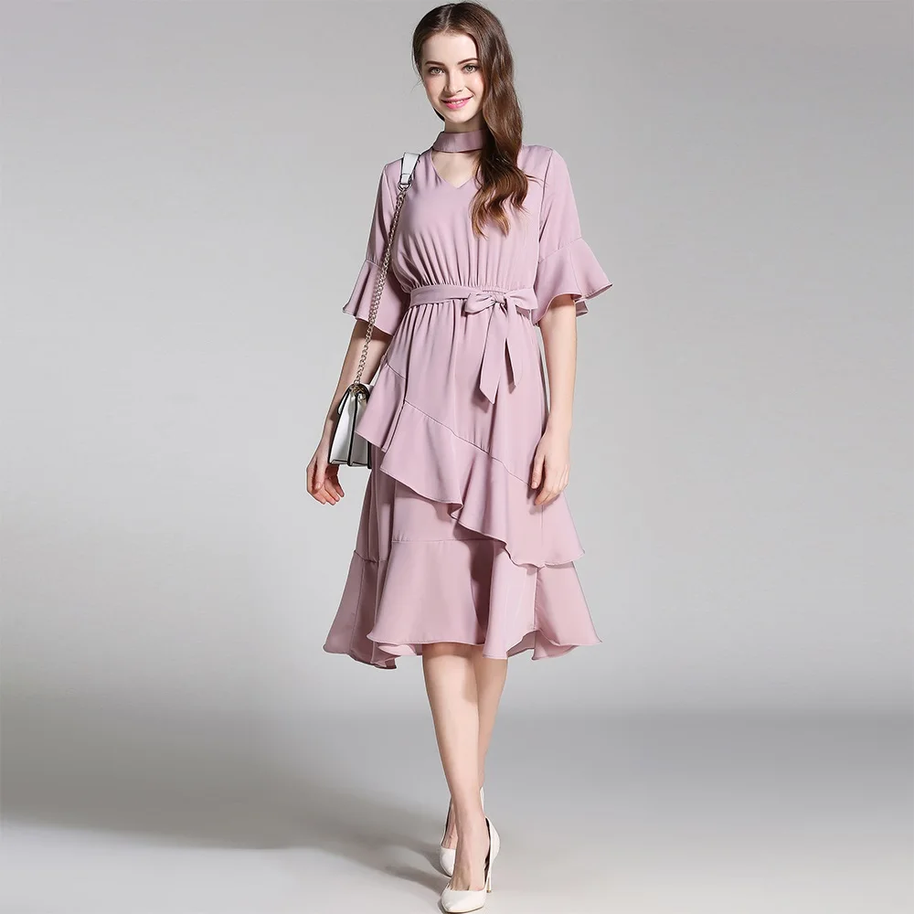 Aliexpress.com : Buy Shetelisi Women Long Ruffle Dress Ruffles Casual ...