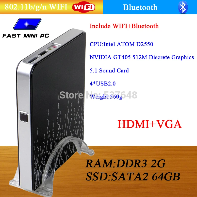 Thin client mini pc atom d2550 dual core 1,86 GHz con HDMI + VGA ...