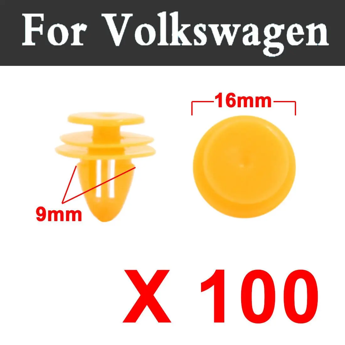 100pcs Car Trim Rivet Car Body Push Type Retainer Clips Yellow Screw ...