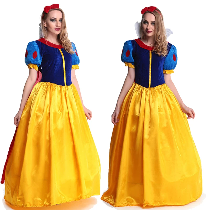 Anime Princess Snow White Dress For Adult Cosplay Costume Women Fancy