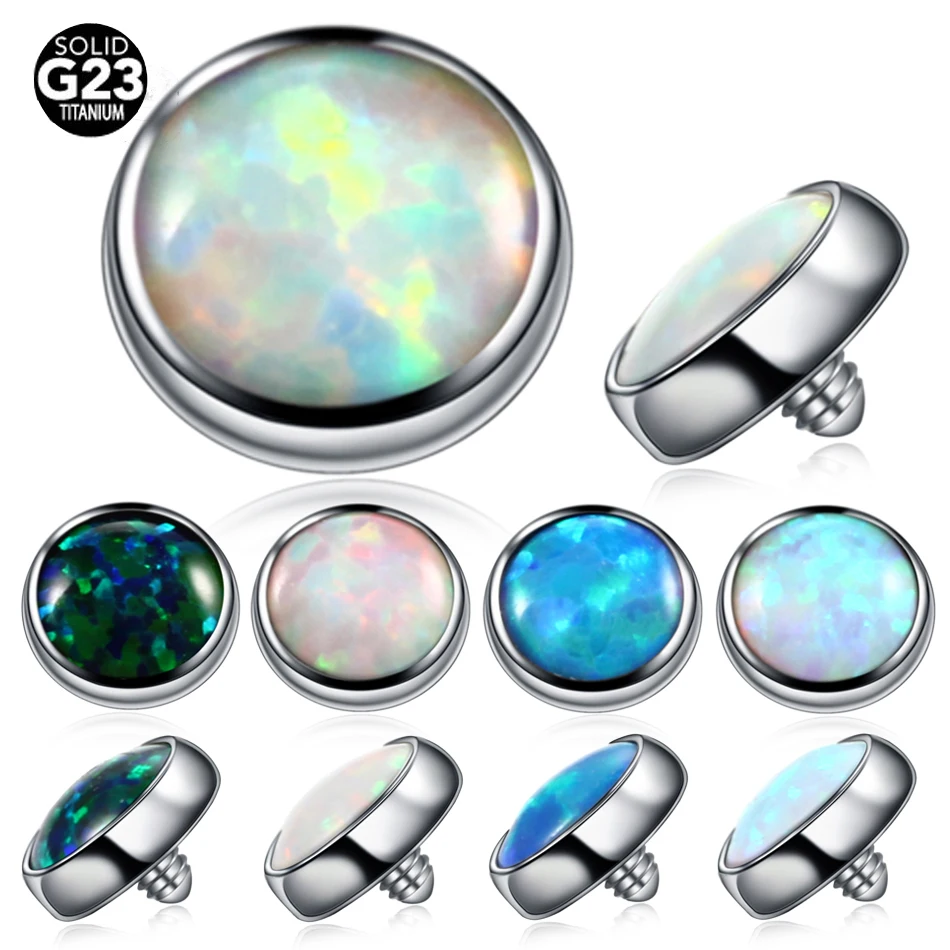 Buy 1pc G23 Titanium Opal Dermal Anchor Top Micro Dermal Piercing Micro Dermal
