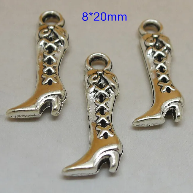 100-Pcs-Lady-s-Boots-Charms-8-20mm-Antique-Metal-Finish-High-Wheeled ...