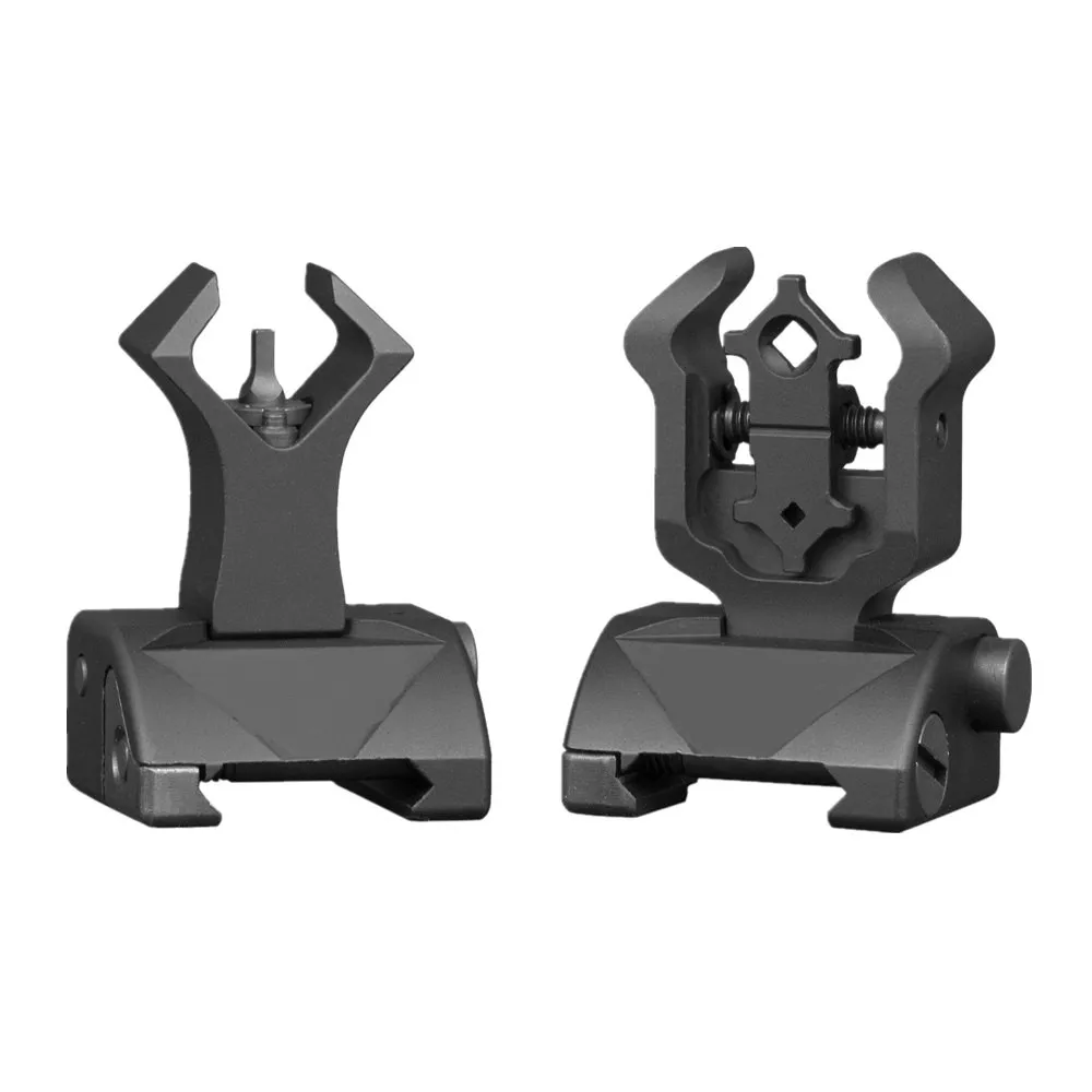 2Pcs Premium Tactical Diamond Aperture Flip Up Front Rear Iron Sights ...